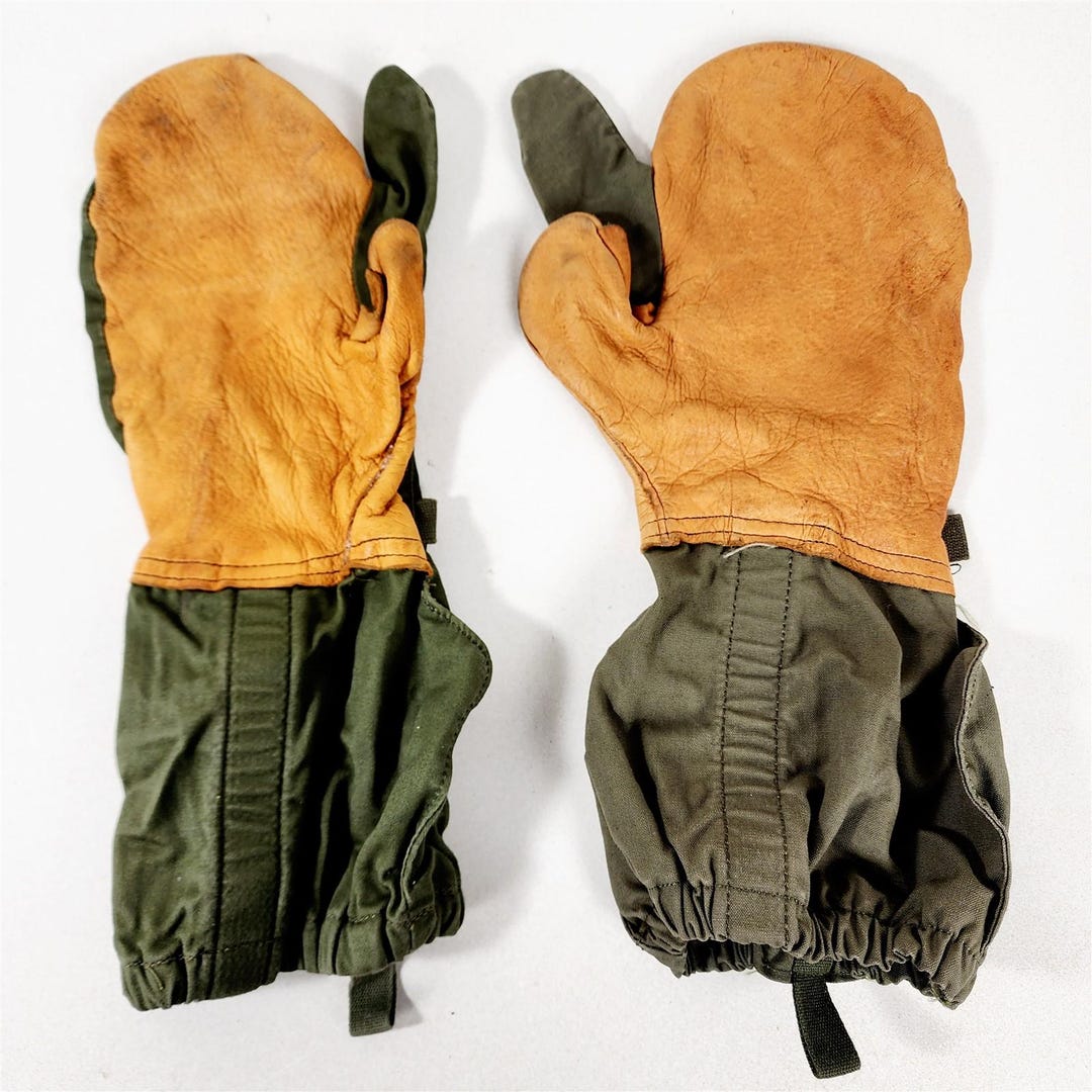 2 - 1952 Military Trigger Finger Glove Shell Size Medium / Large Canvas ...
