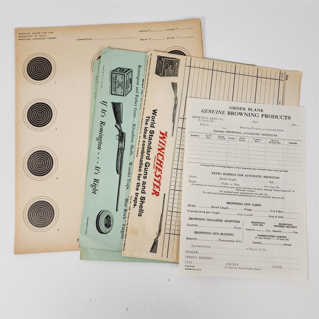 23 Vintage Target Score Sheets Winchester Remington Browning US Army - Etsy