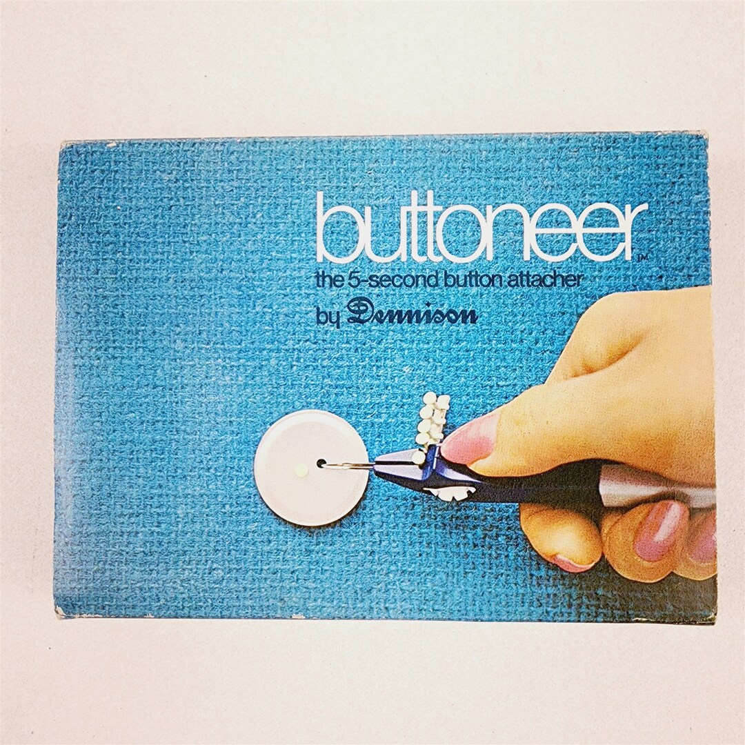 Vintage Dennison Buttoneer 5 Second Button Attacher Kit Stock No. 06001 ...