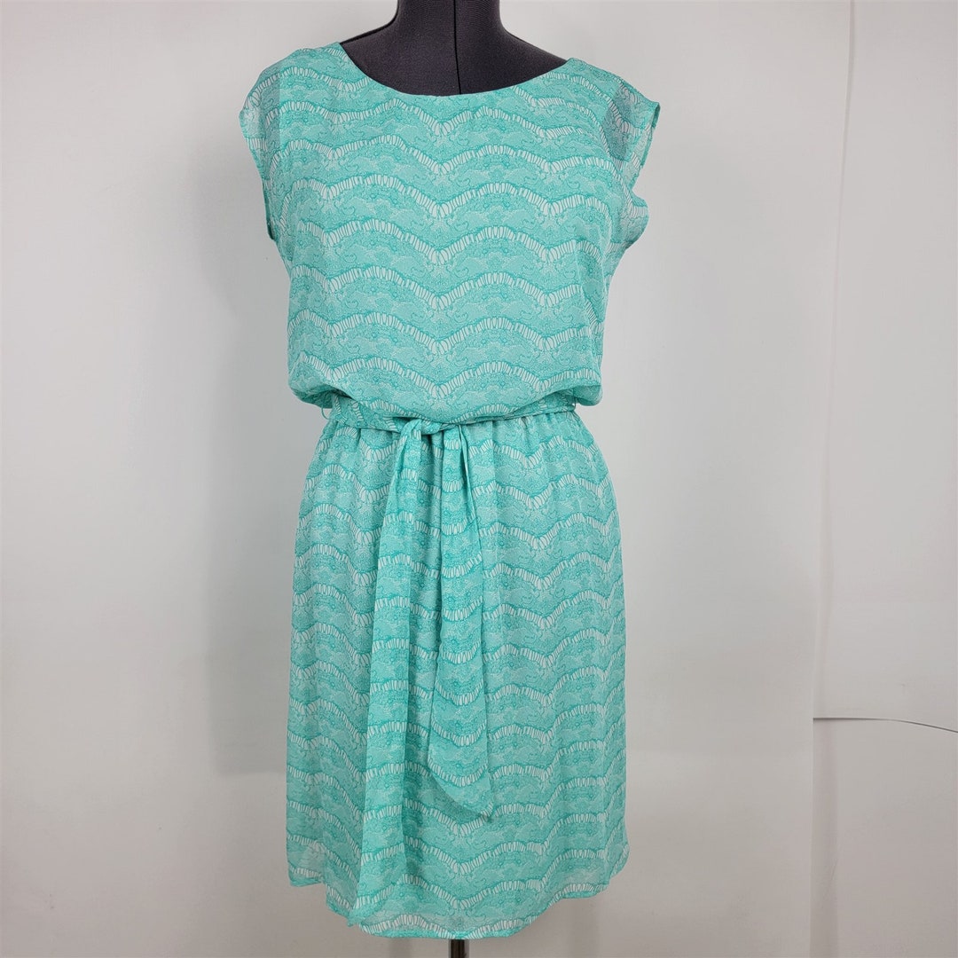 Emma & Michele Light Blue Sleeveless Layered Chiffon Dress Womens Size ...