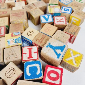 Lot of 150 Vintage Wood Toy Alphabet Letter Blocks Colorful - Etsy
