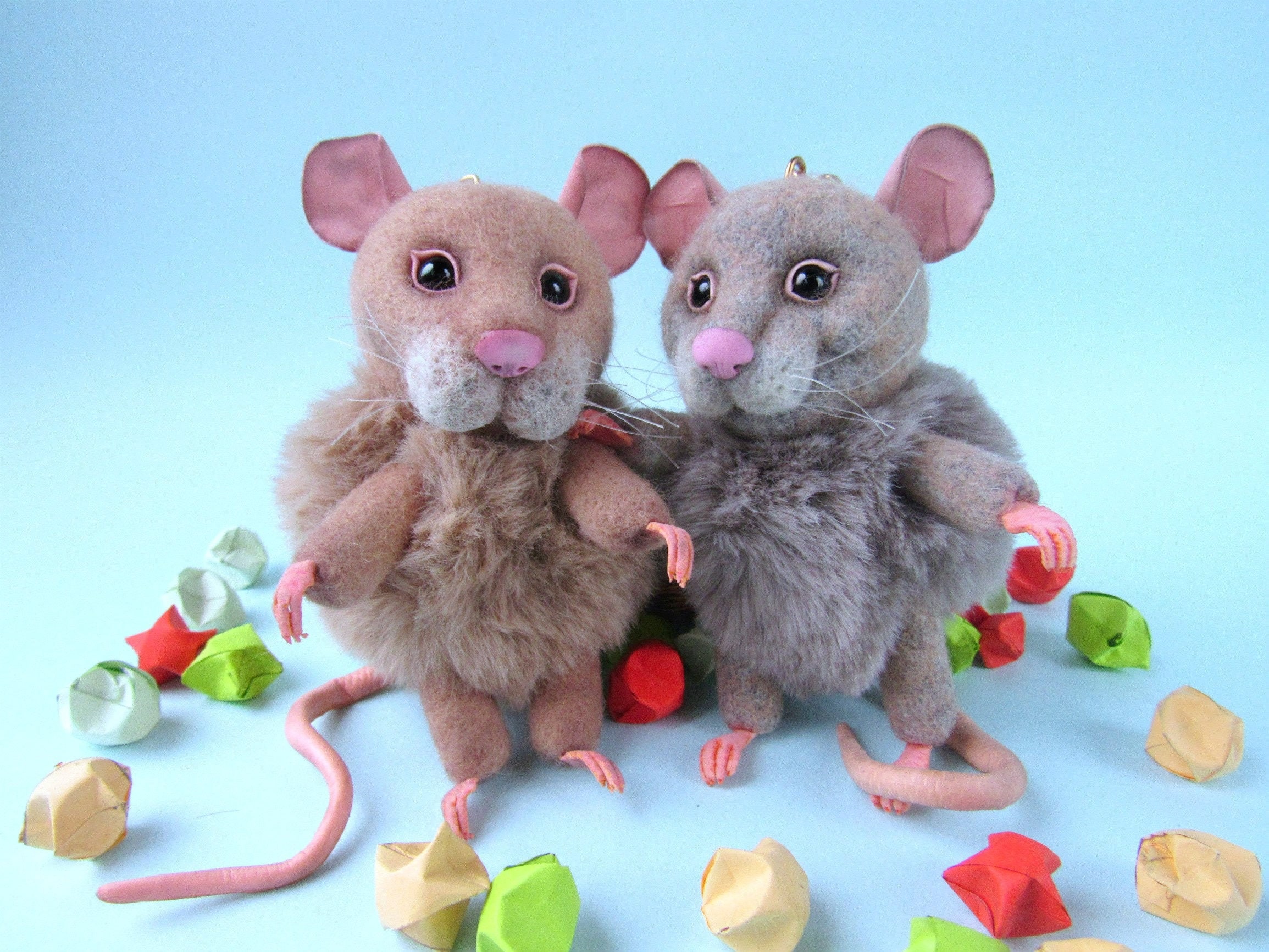 Wool rat funny mouse toy wool toys keychains for students | Etsy