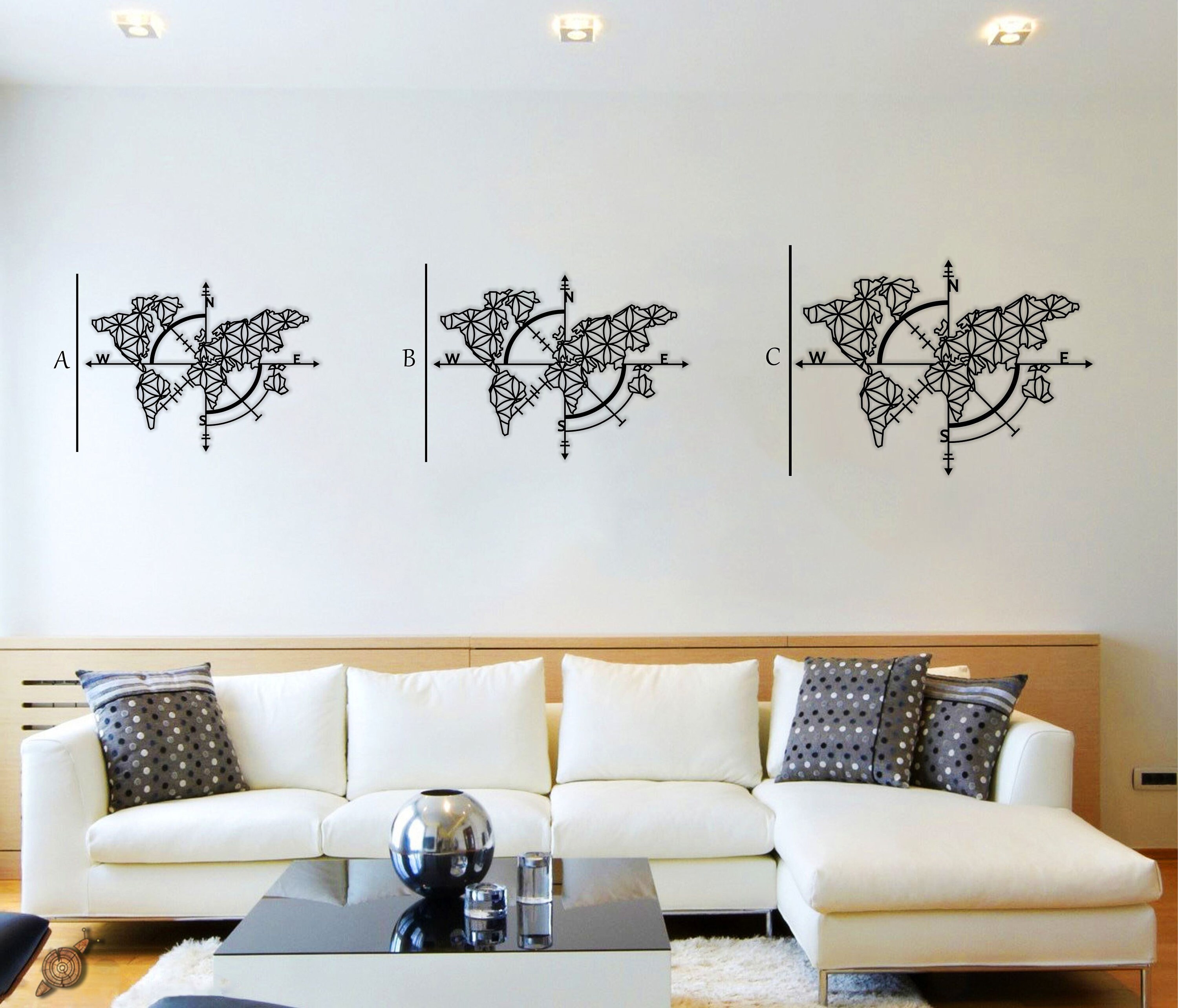 Compassmap Wall Art Wall Hangings Entryway Home Decor - Etsy