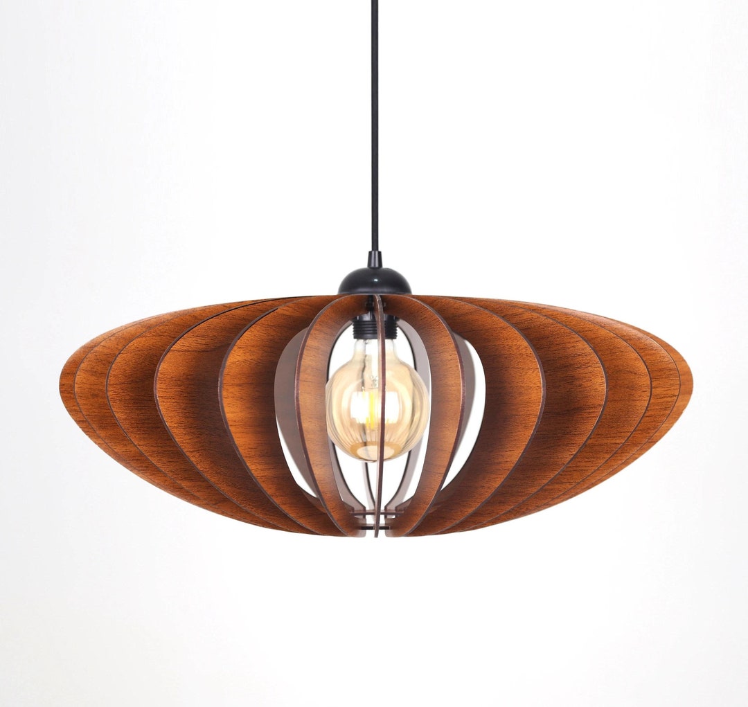 Modern Elips Lamp,decorative Chandelier, Wood Circular Moving ...