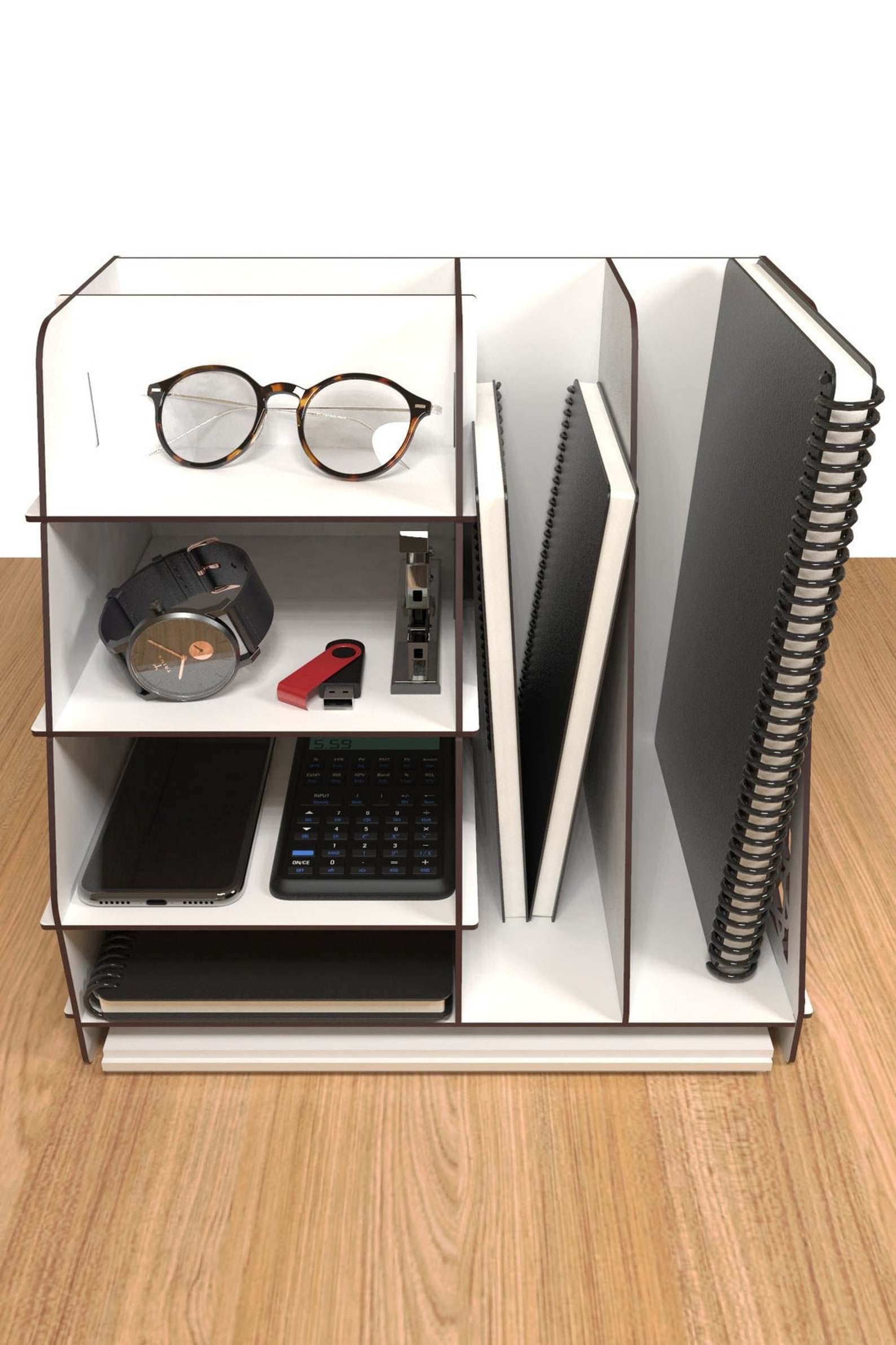 Wooden Desk Organizer With for Stationary Home Office Supply | Etsy