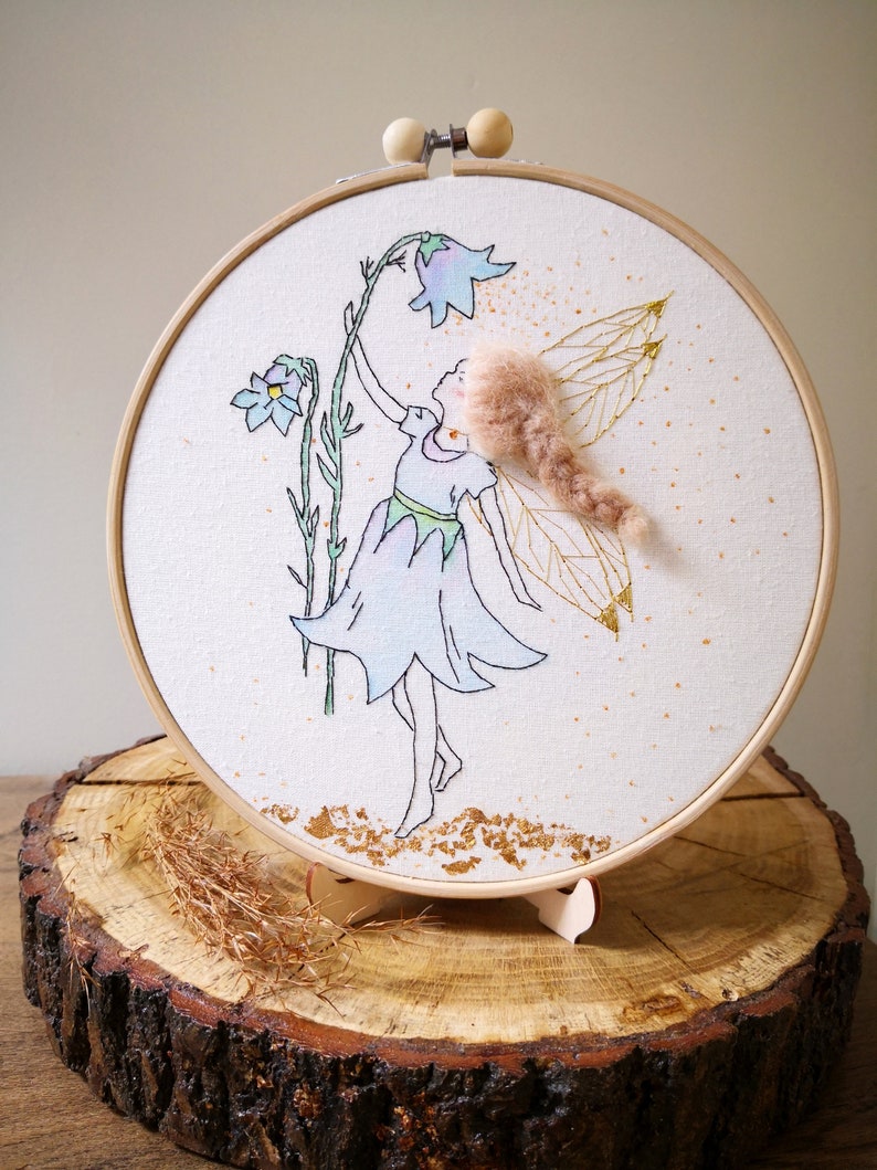 Flower Fairy Embroidery Hoop Art, Flowers Embroidery, Woodland Nursery ...