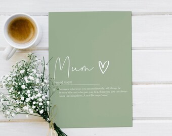 Personalised Nanny Print, Personalised Mothers Day Print, Custom Mum ...