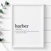 Barber Definition Print / Barber Poster / Barber Print / Barber ...