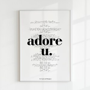 FRED AGAIN Adore U Print, Adore You Song Lyrics, Adore U Lyric Print ...