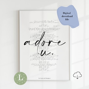 FRED AGAIN Adore, Digital Download Print, Adore You Print, Adore U ...