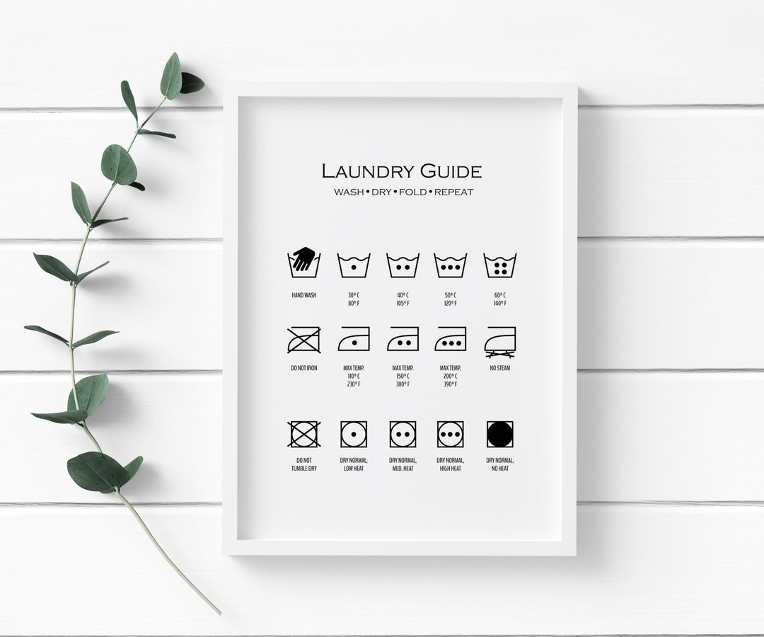 Laundry Guide, Laundry Guide Print, Laundry Instructions, Laundry Room ...