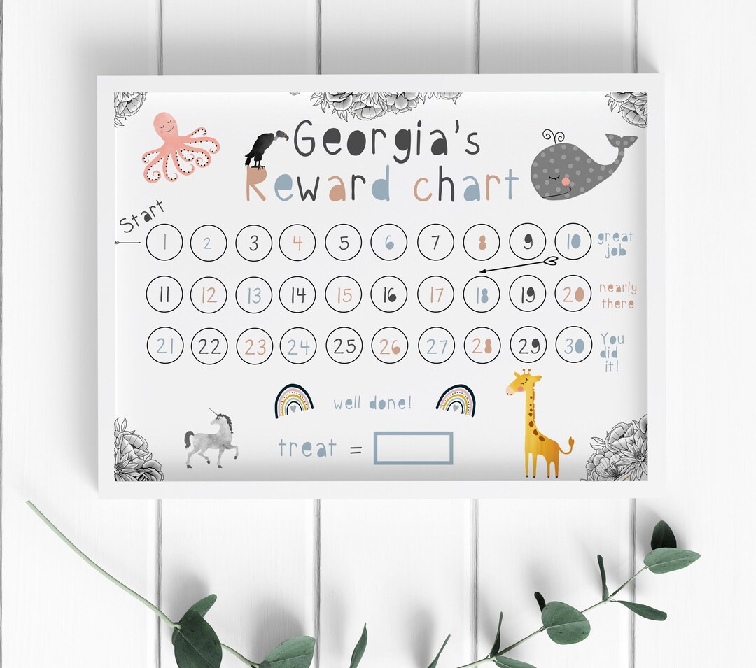 Reward/sticker Chart Available as a Print or a PDF Digital Download to ...