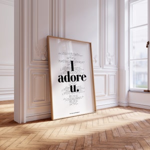 FRED AGAIN Adore U Print, Adore You Song Lyrics, Adore U Lyric Print ...