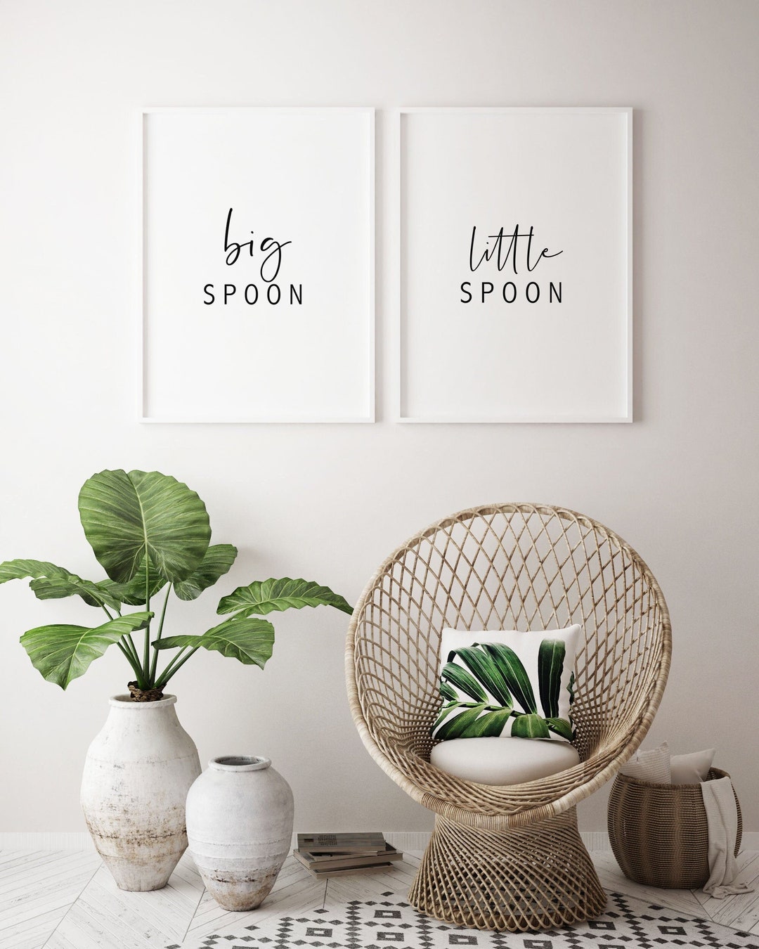 Big Spoon, Little Spoon Wall Print Duo Print Set, Couples Print ...