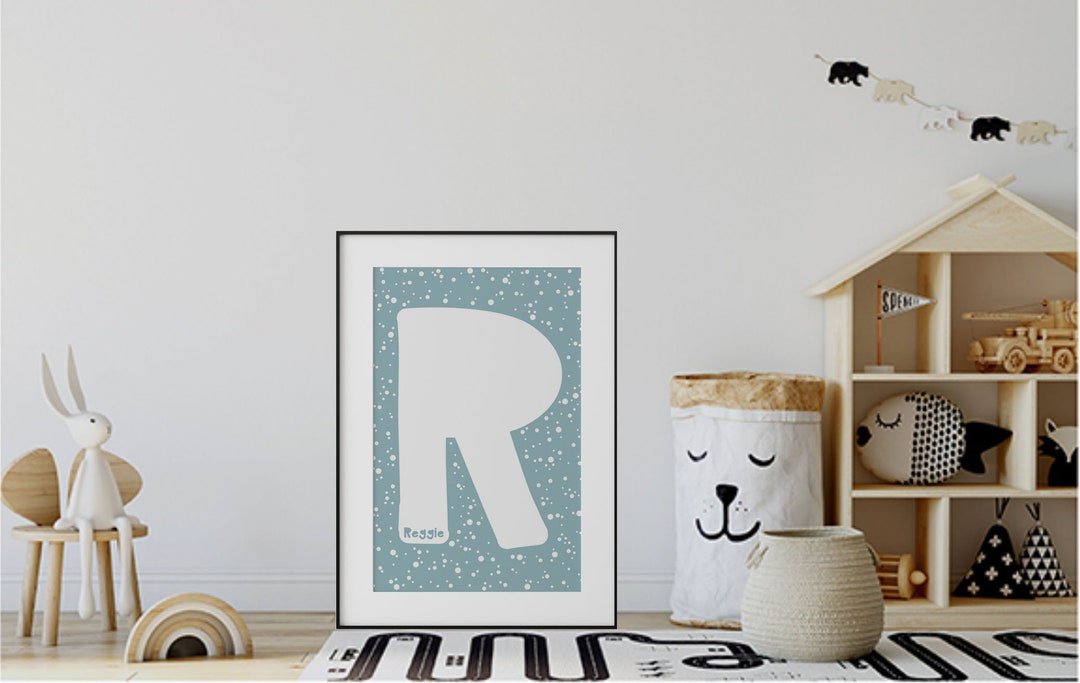 Spotty Personalised Alphabet Initial Print, Different Colour Options ...