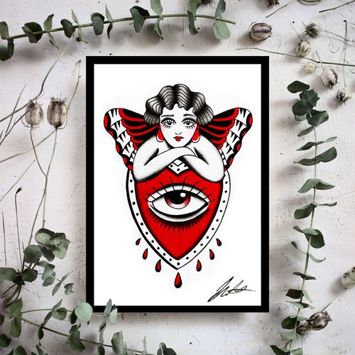 Horror Tattoo Flash Art Print - Etsy