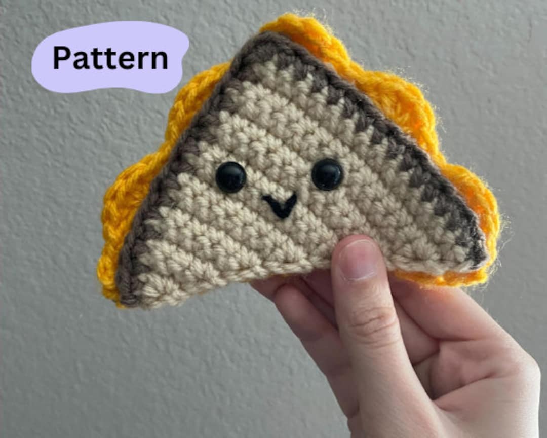 PATTERN and VIDEO Beginner Crochet Grilled Cheese Sandwich Food Crochet ...