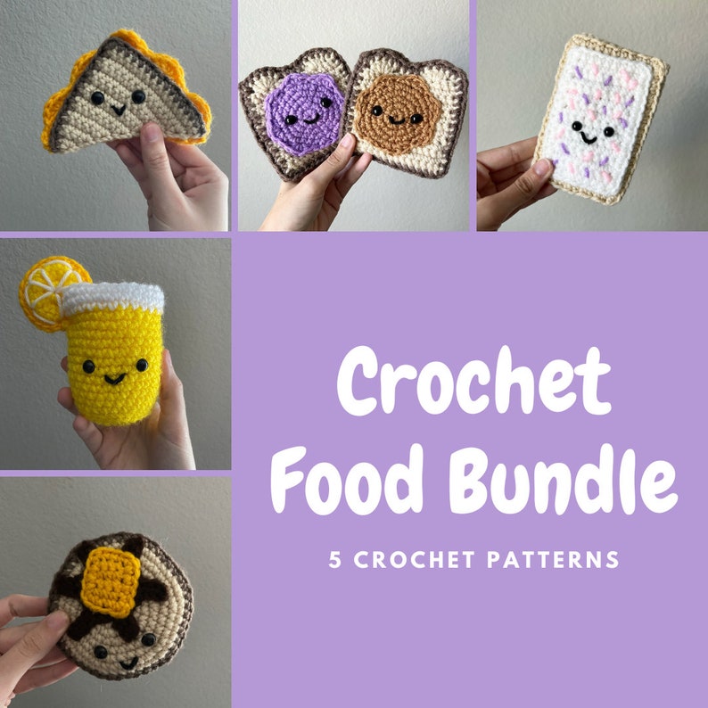 Crochet Pattern Bundle for Crochet Food - Pancake, Poptart, Lemonade ...