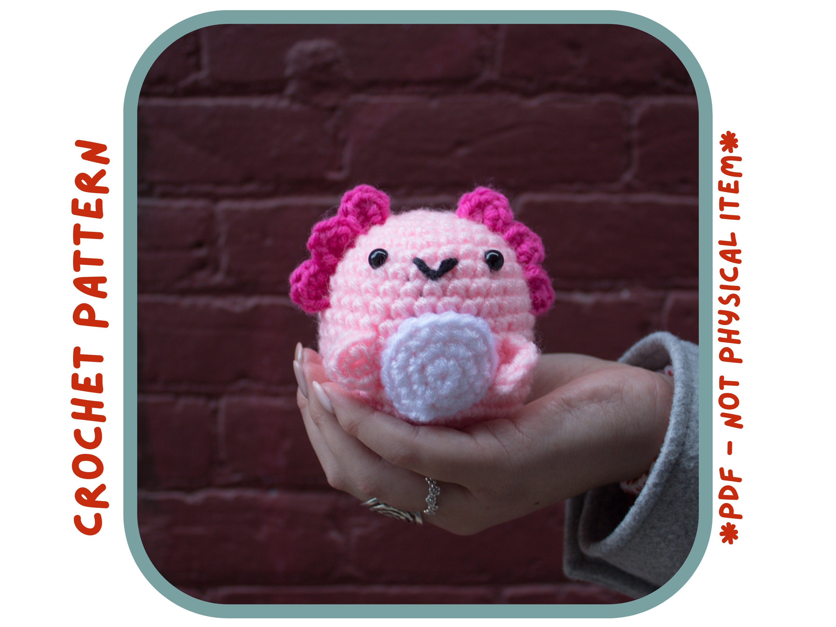 PATTERN and VIDEO Beginner Crochet Axolotl Pattern With Video Tutorials ...