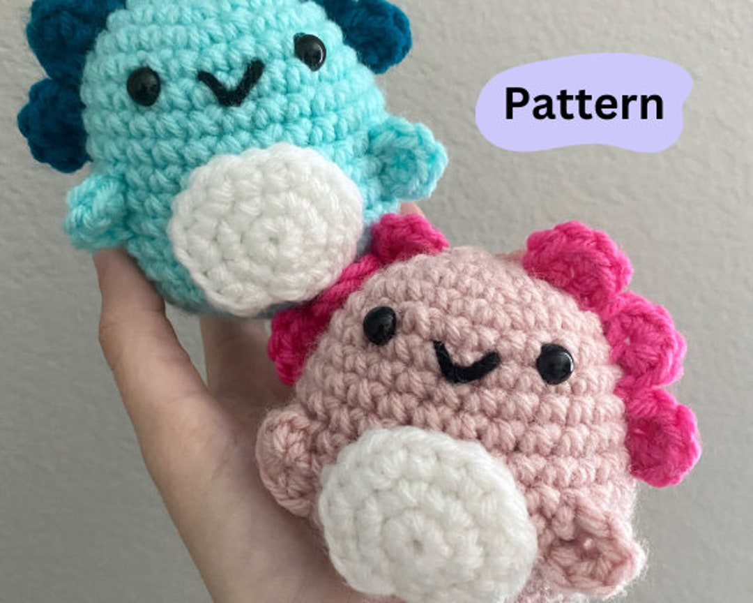 PATTERN and VIDEO Beginner Crochet Axolotl Pattern With Video Tutorials ...