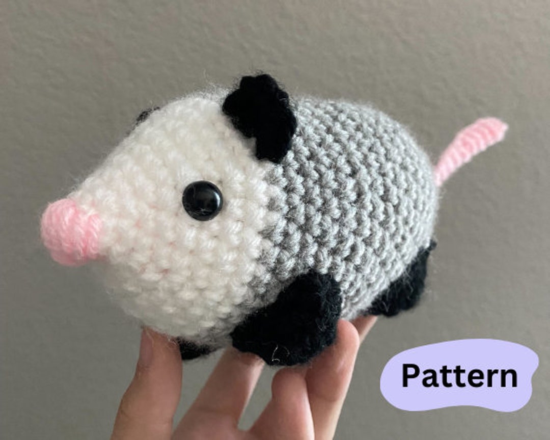 PATTERN With VIDEO - Opossum Possum Amigurumi Stuffed Toy, Beginner ...