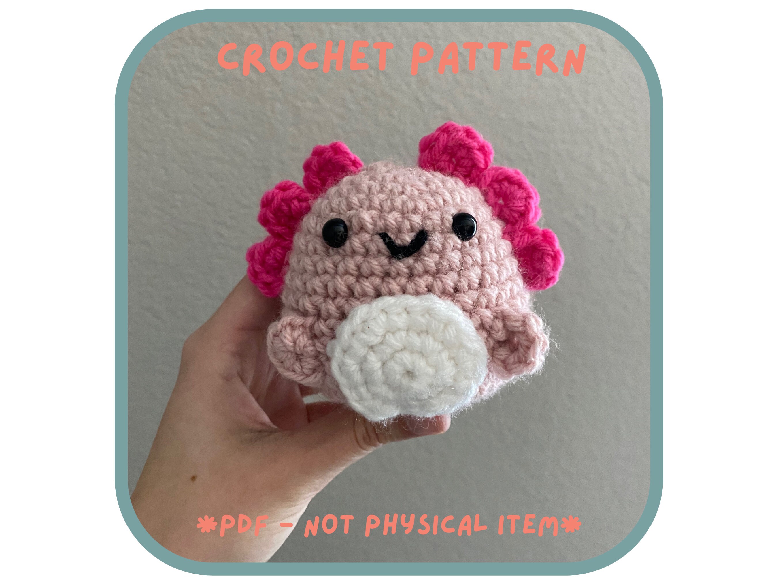 PATTERN and VIDEO Beginner Crochet Axolotl Pattern With Video - Etsy