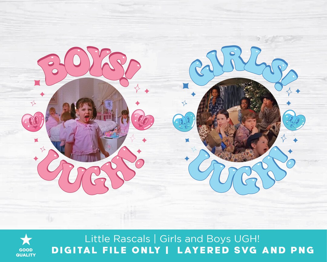 Girls Ugh, Boy Ugh, Little Rascals PNG Design, Darla and Alfalfa, Funny ...