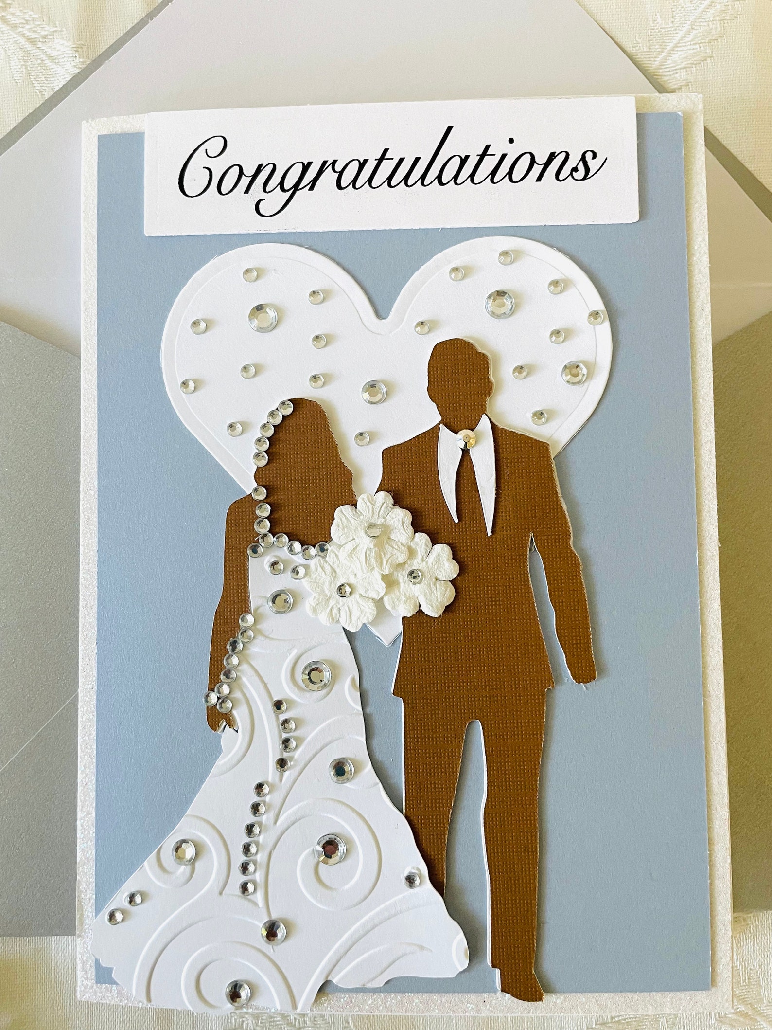 Bride and Groom Wedding Cardblack Couple - Etsy