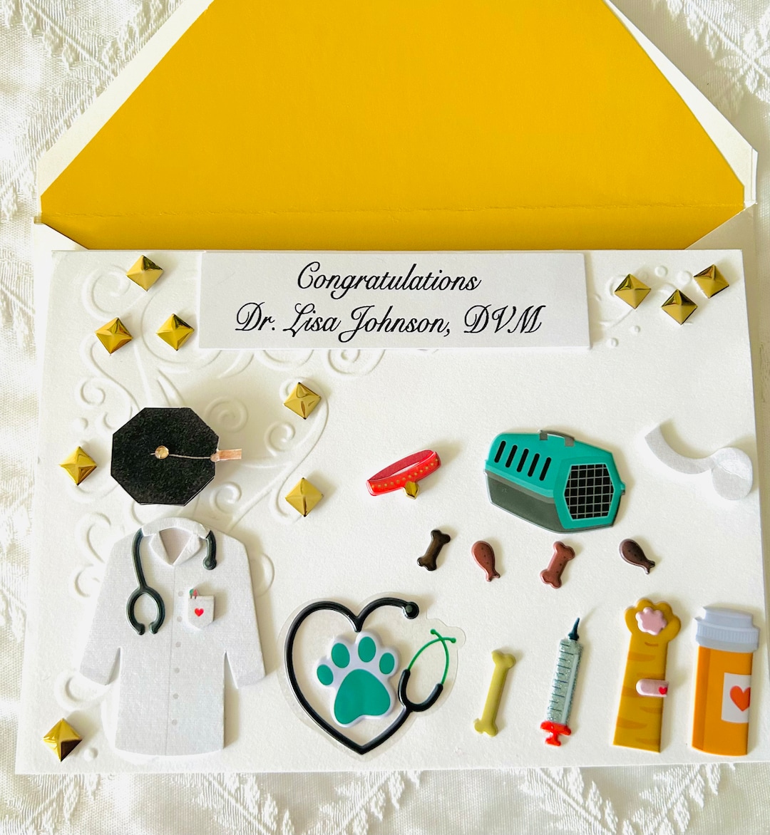 Personalized Veterinarian Graduate Greeting Card |for Veterinarian ...