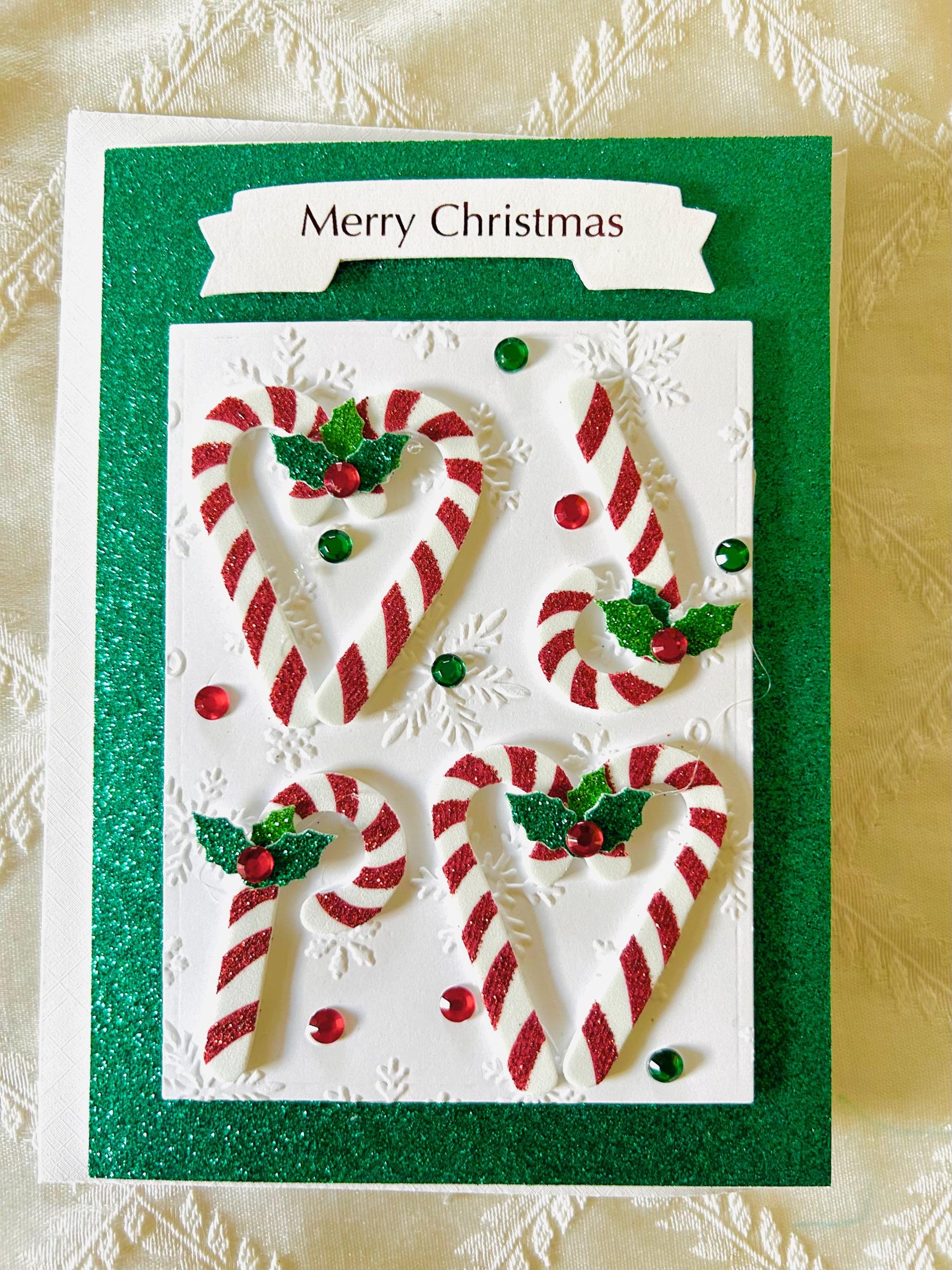 Festive Candy Cane Christmas Card - Etsy