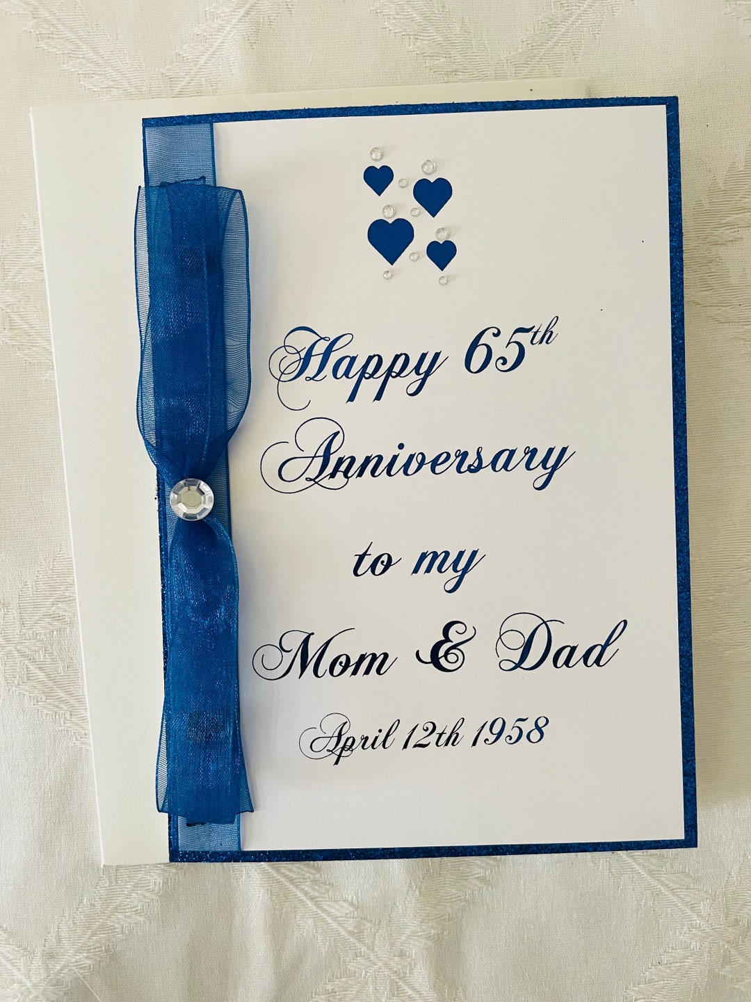 Sapphire Anniversary Card65th Anniversaryparents - Etsy