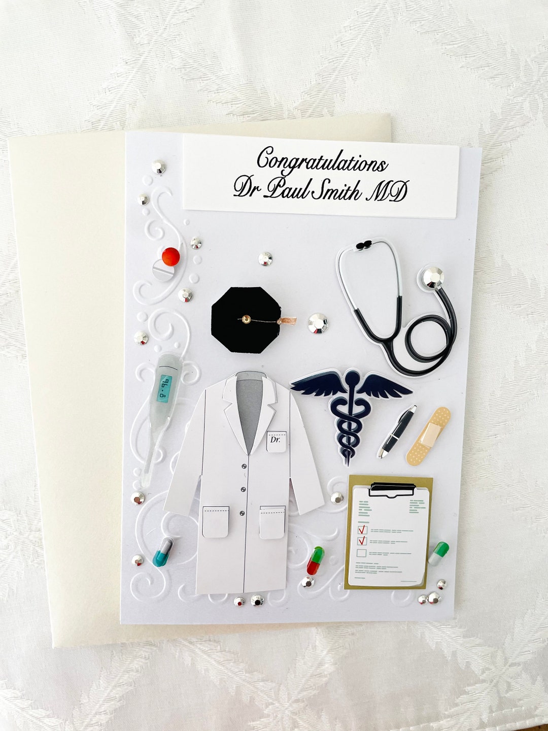 Personalized White Coat Medical Grad Congrats Card| for Medical ...