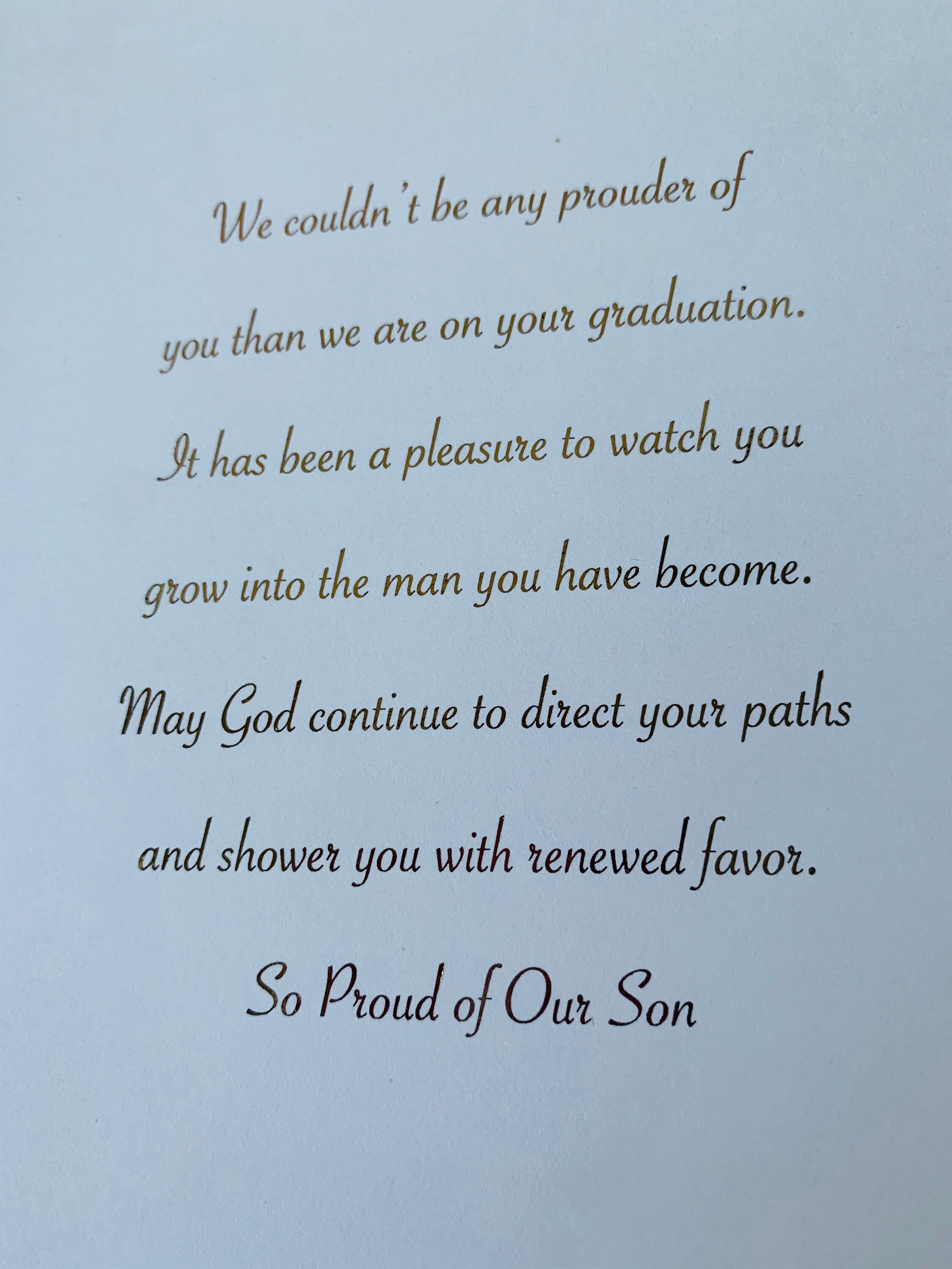Son Inspirational Graduation Card