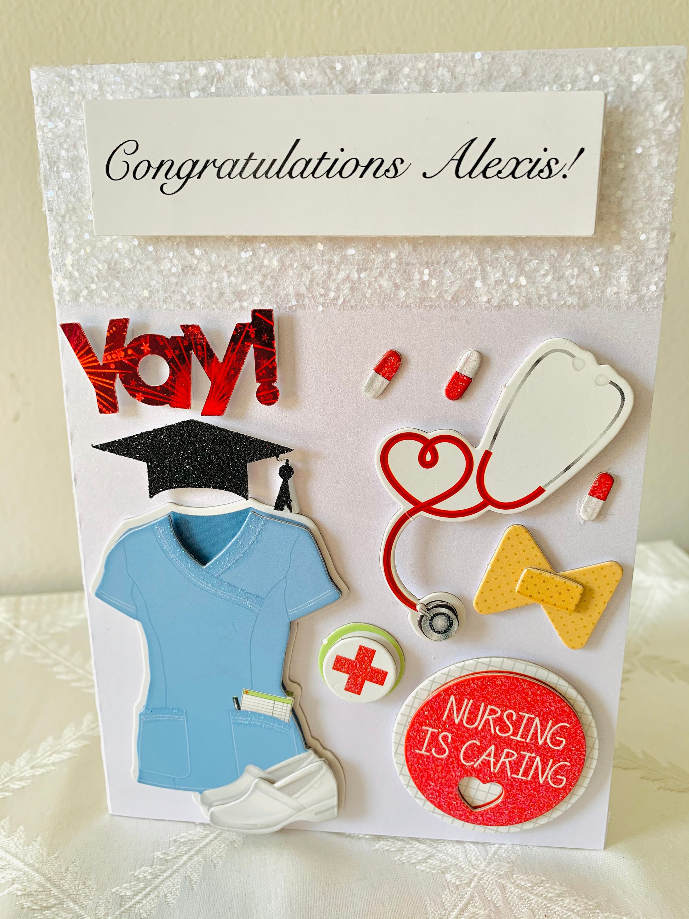Personalized Nursing Graduate Card| for Graduation| for Her| - Etsy