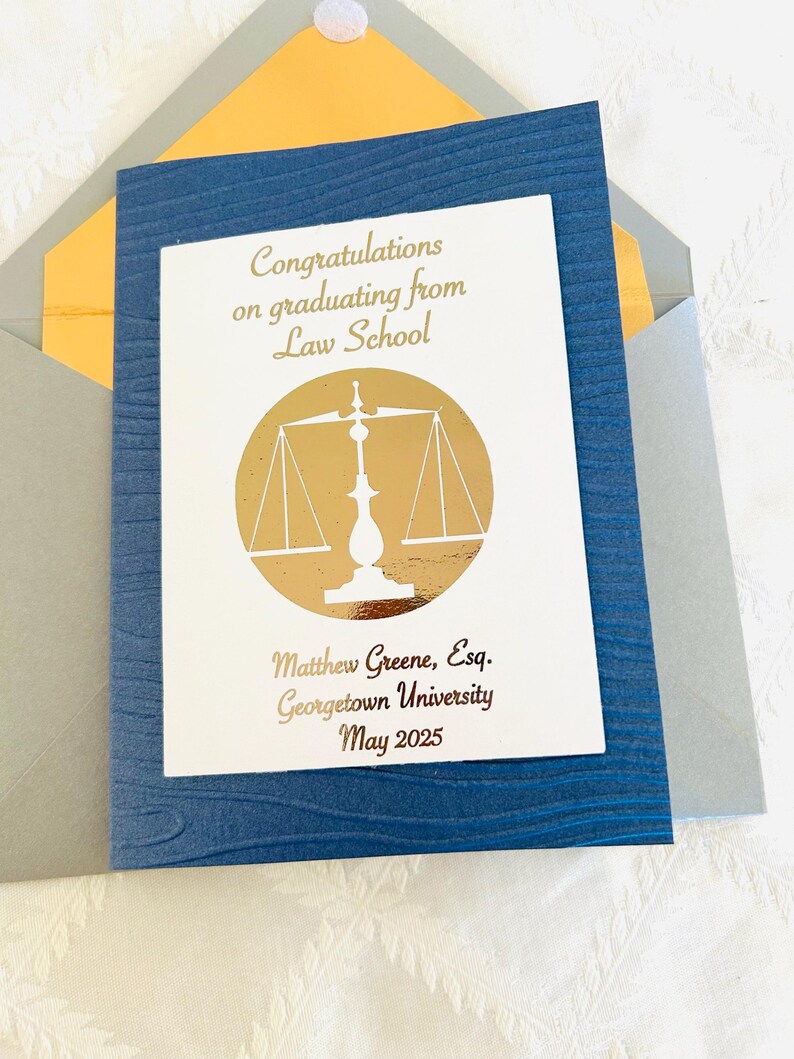 Law School Graduation Congratulations Card|for Him|for Anyone|for Her ...