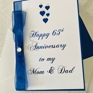 Sapphire Anniversary Card|65th Anniversary|parents - Etsy