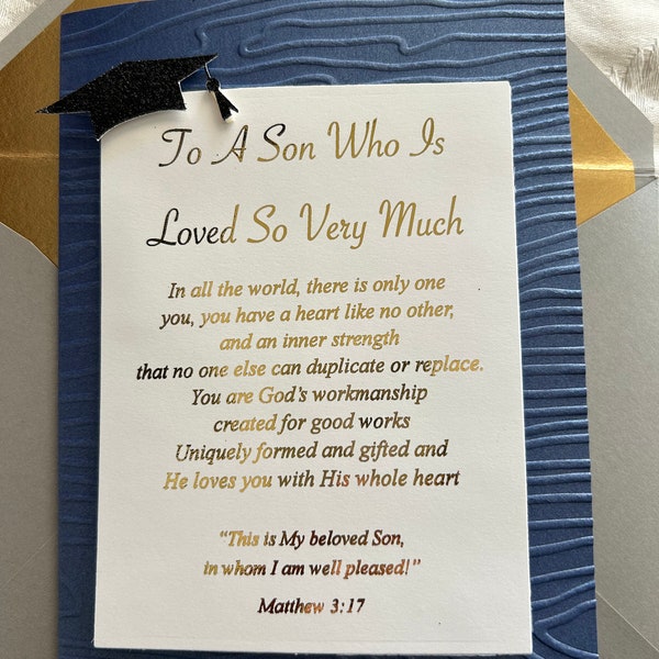 College Graduation Card Son - Etsy