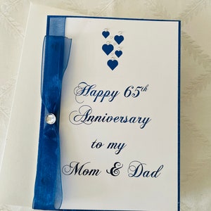 Sapphire Anniversary Card|65th Anniversary|parents - Etsy