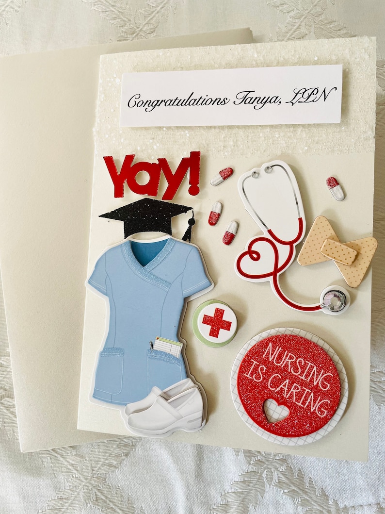Personalized Nursing Graduate Card for Graduation for Her - Etsy