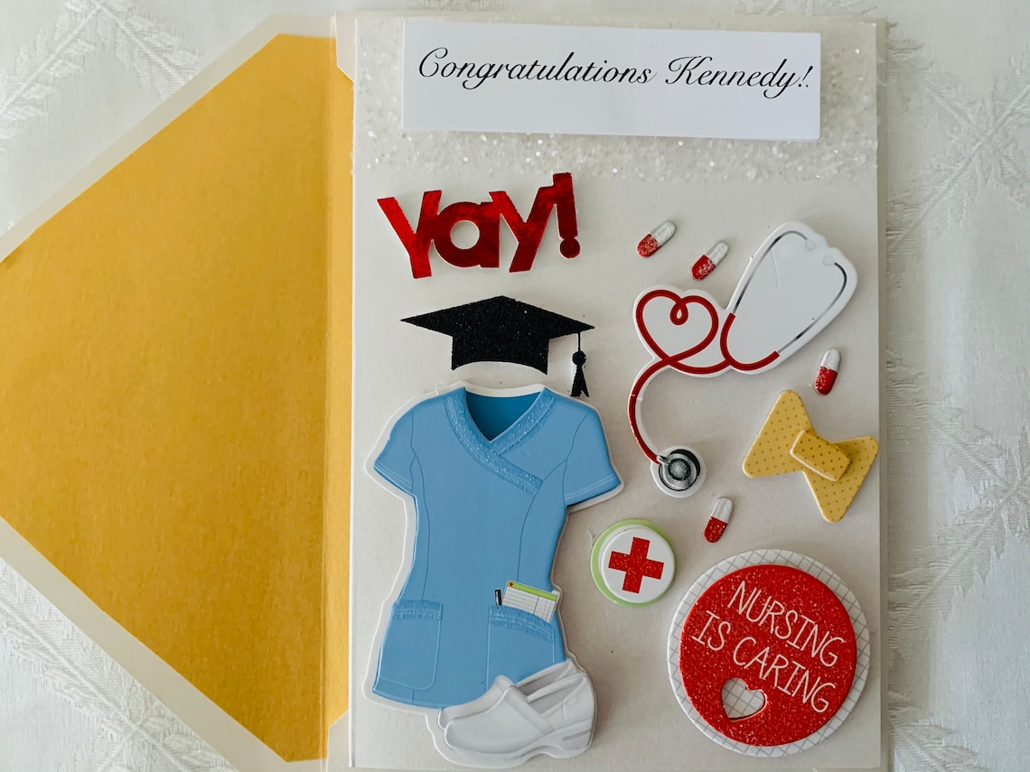 Personalized Nursing Graduate Card For Graduation For Her | Etsy