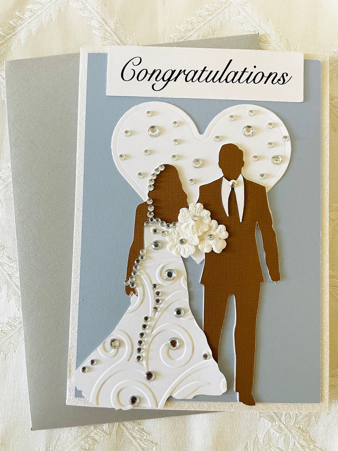 Bride and Groom Wedding Cardblack Couple - Etsy