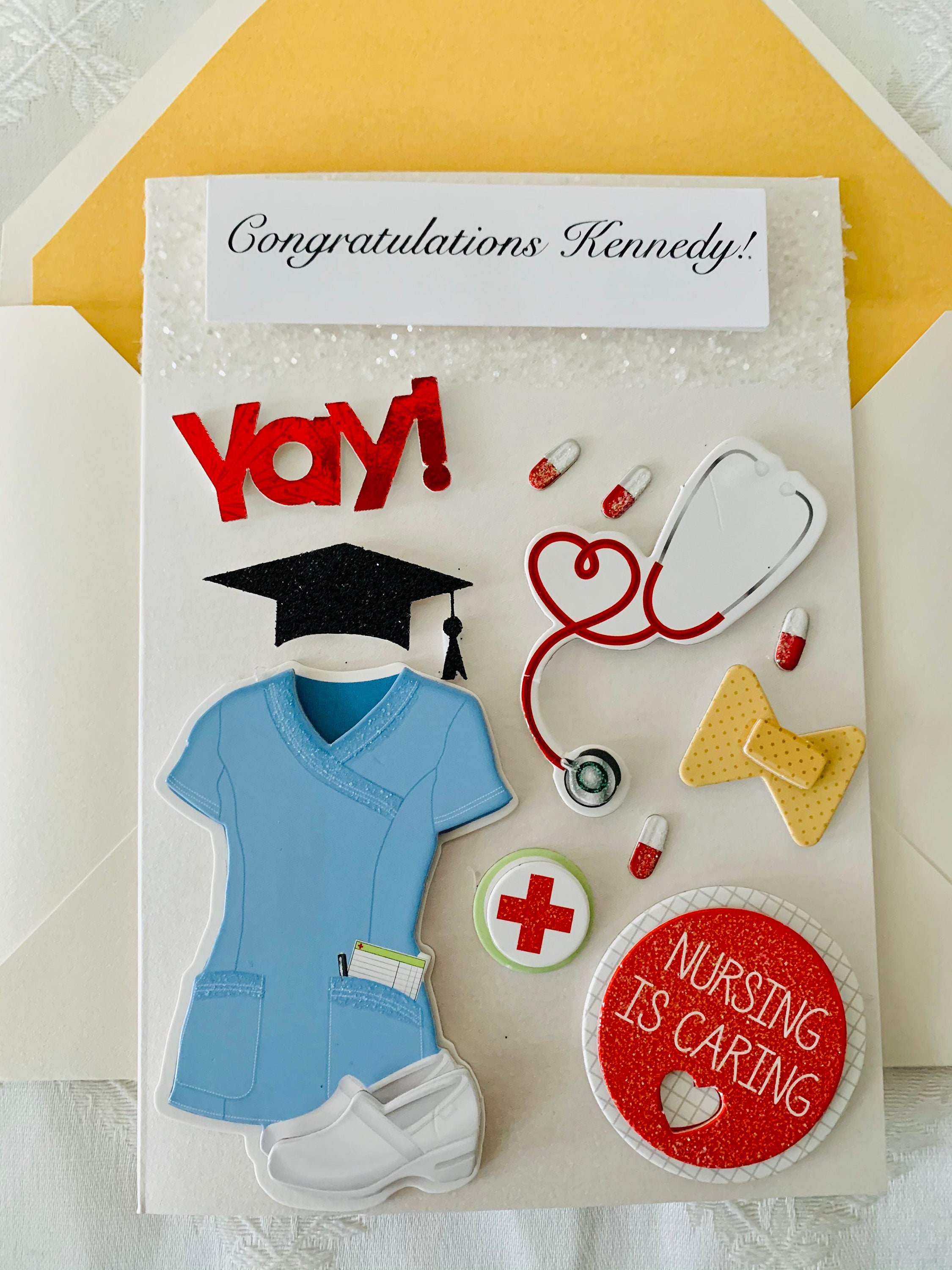 Personalized Nursing Graduate Card| for Graduation| for Her| - Etsy