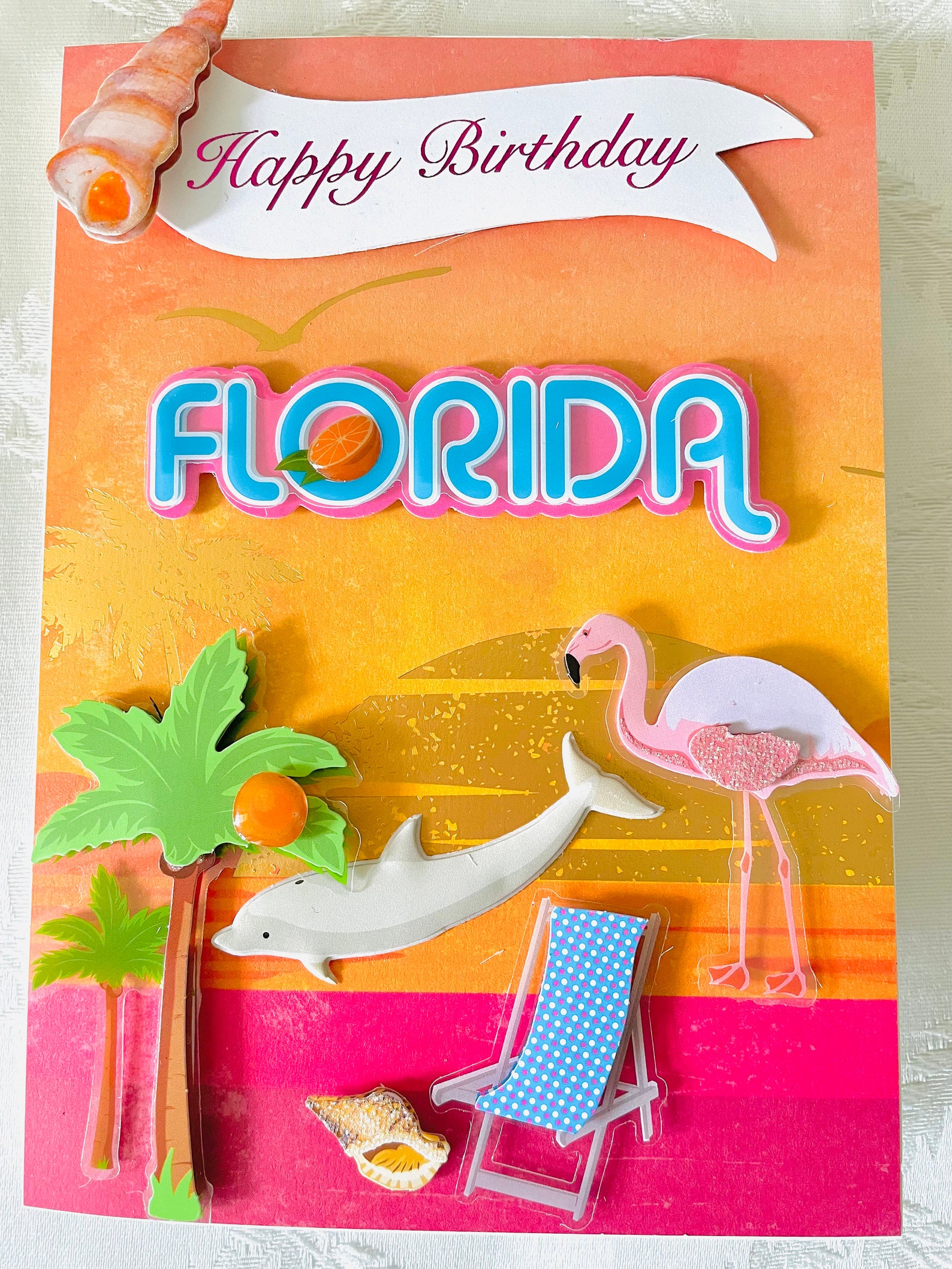 Best WishesHappy BirthdayBon Voyage Florida Card | Etsy