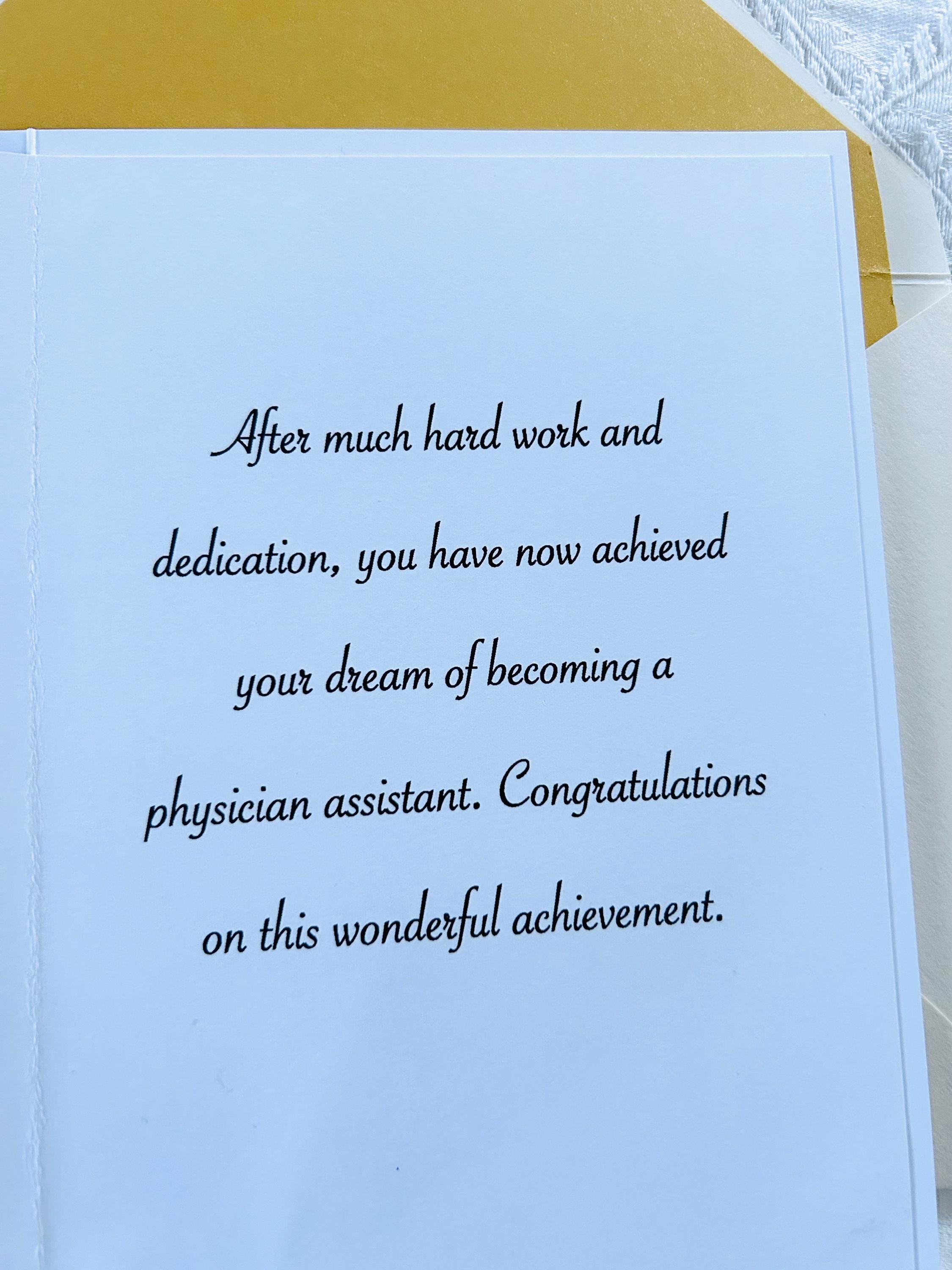 Personalized Physician Assistant Graduate Greeting Card|pa|pa-c - Etsy