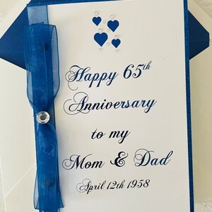 Sapphire Anniversary Card|65th Anniversary|parents - Etsy