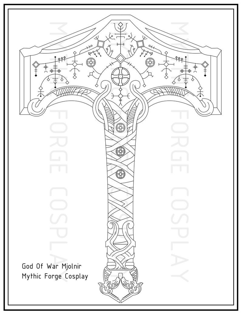 God of War Thor's Mjolnir Blueprint - Etsy Israel