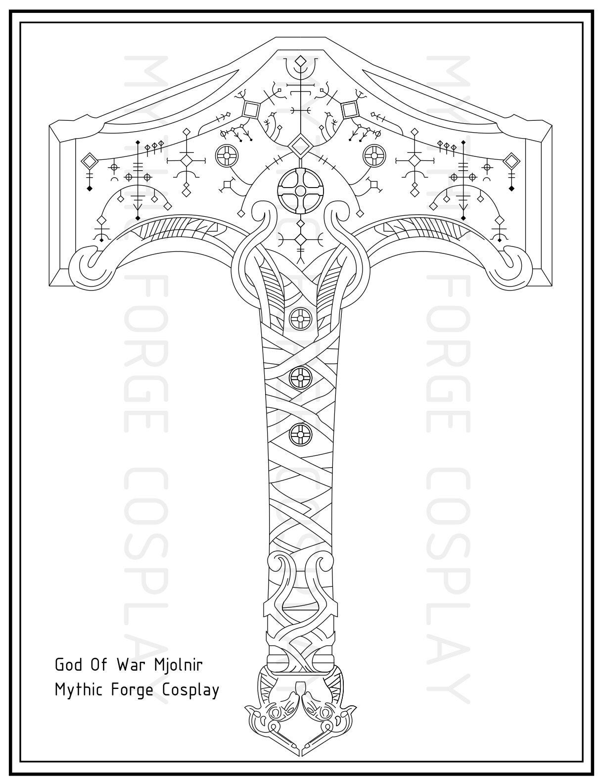 God of War Thor's Mjolnir Blueprint - Etsy UK