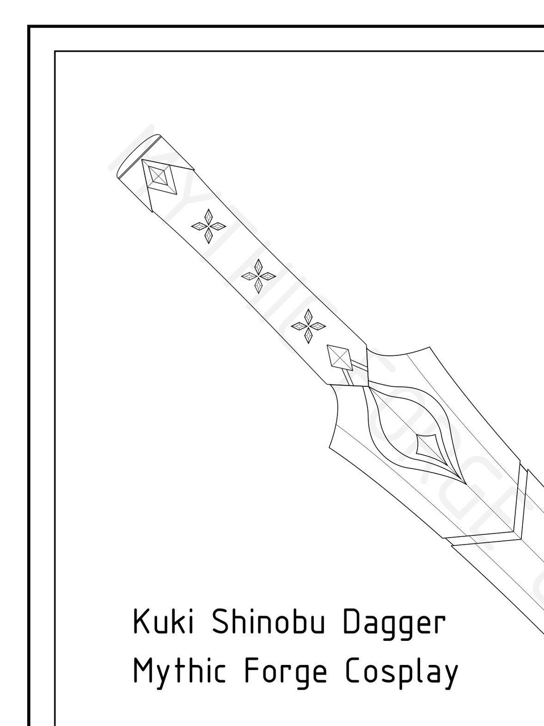 Kuki Shinobu Dagger Blueprint - Etsy UK