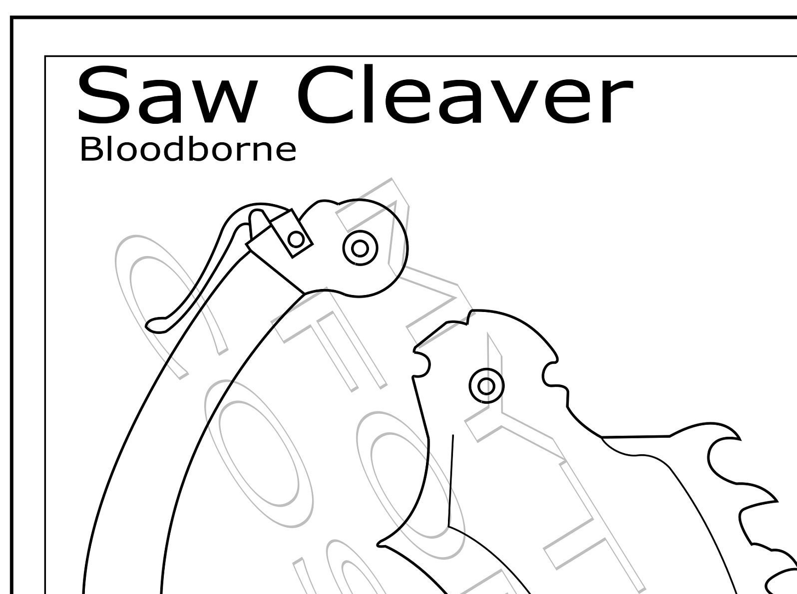 Bloodborne Saw Cleaver Blueprint - Etsy