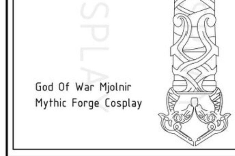 God of War Thor's Mjolnir Blueprint - Etsy